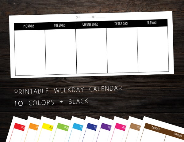Printable EDITABLE Weekly Calendar, 11x8.5, Pastel Rainbow - Etsy Canada