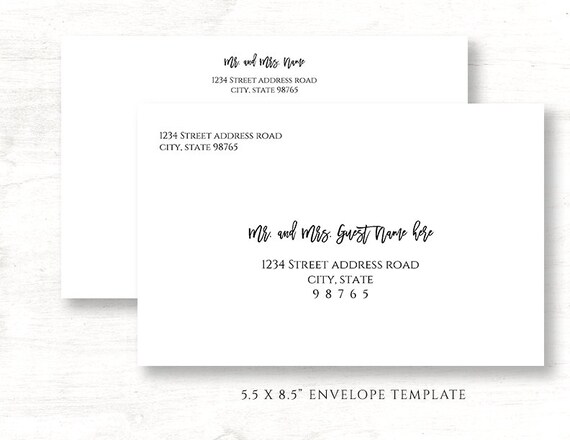 5.5 X 8.5 Envelope Template // DIY Calligraphy Printable | Etsy