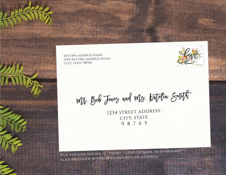 Calligraphy A7 Envelope Template // DIY Printable Wedding | Etsy