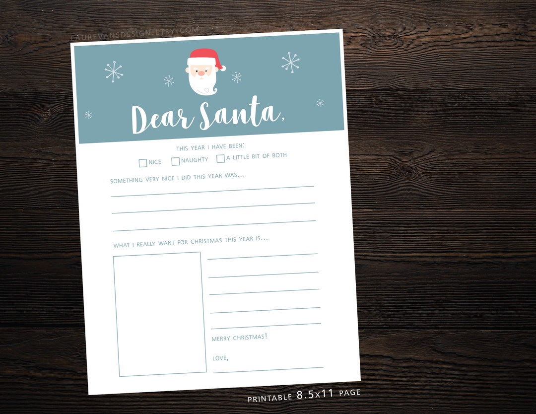 Dear Santa Printable PDF Letter to Santa - Etsy