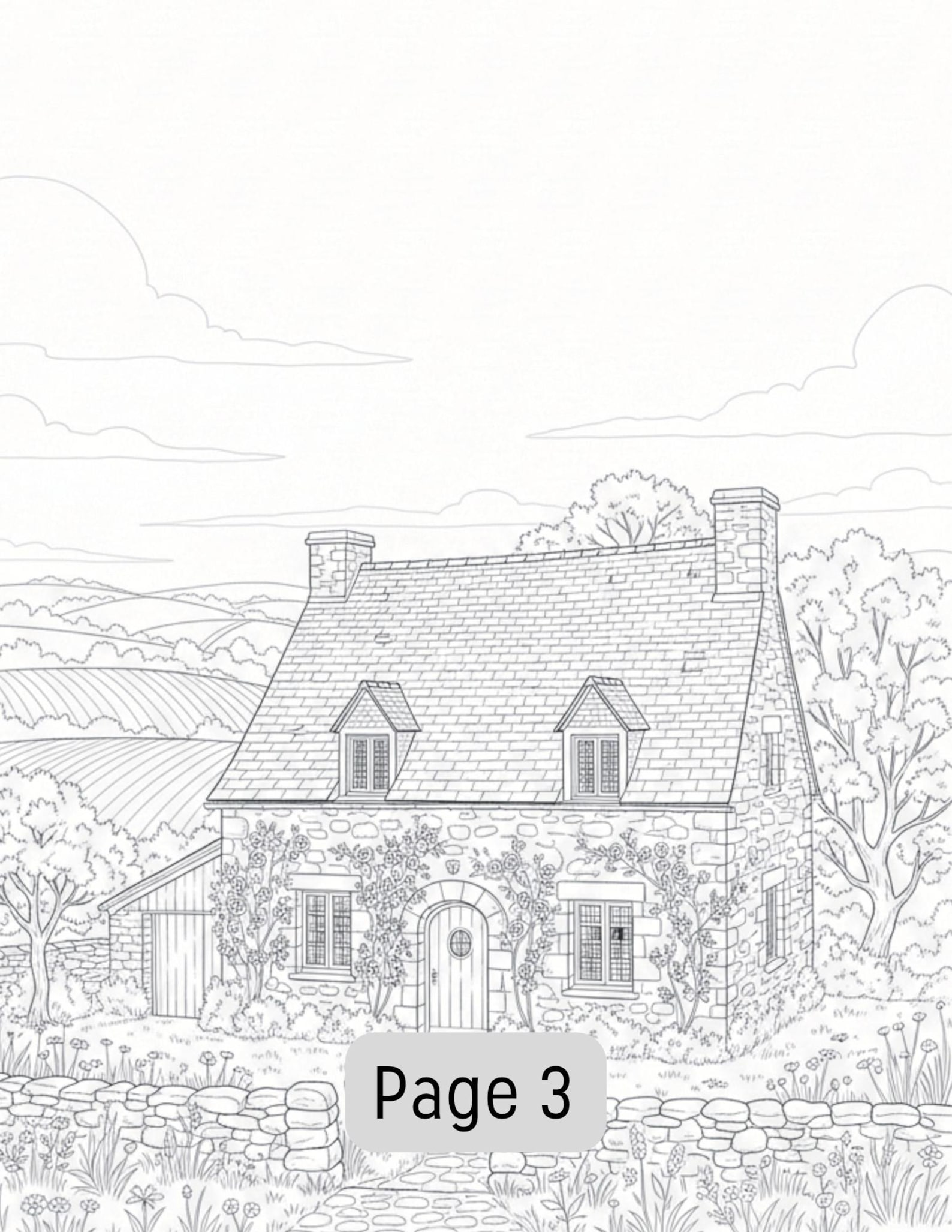 Cottage Coloring Book Pages for Adults — Cozy Cottagecore Home ...