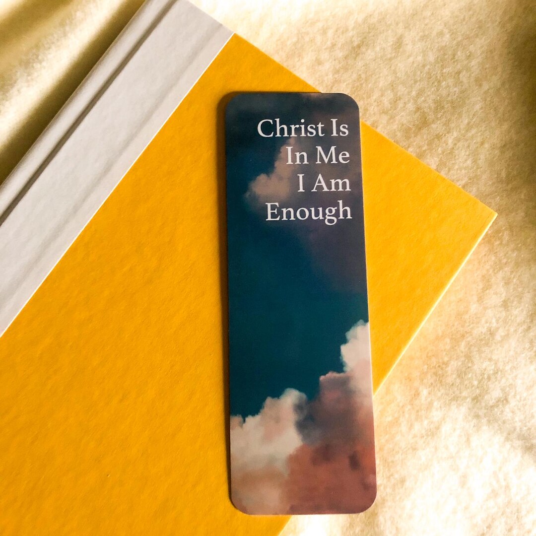 Christian Faith Bookmark: “christ is in Me, I Am Enough” Cloud - Etsy