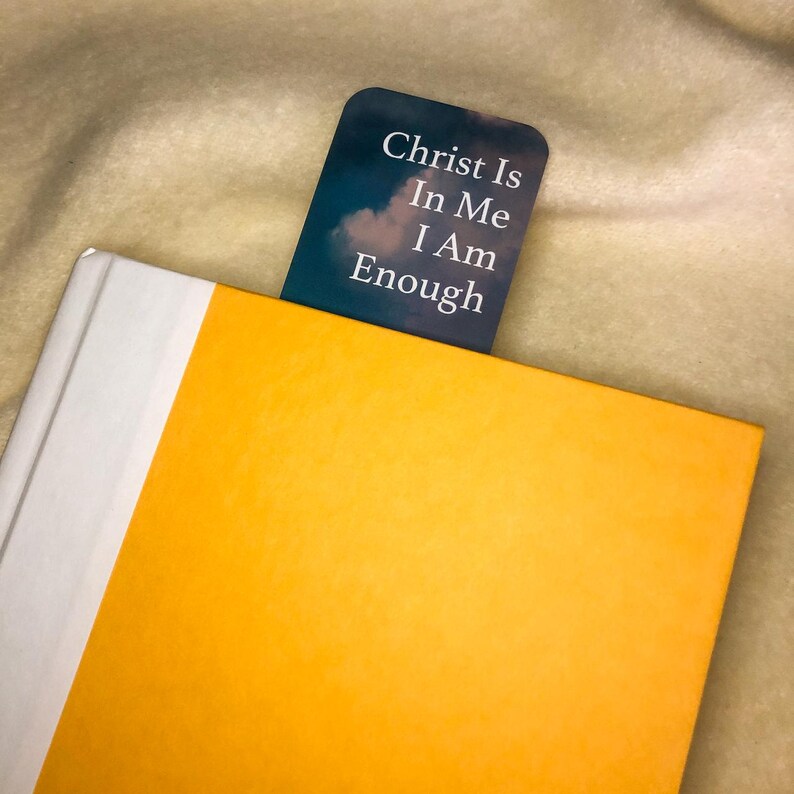 Christian Faith Bookmark: “christ is in Me, I Am Enough” Cloud - Etsy