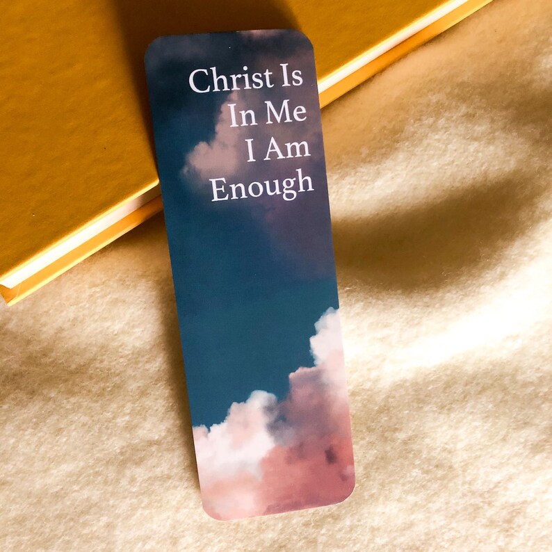 Christian Faith Bookmark: “christ is in Me, I Am Enough” Cloud - Etsy