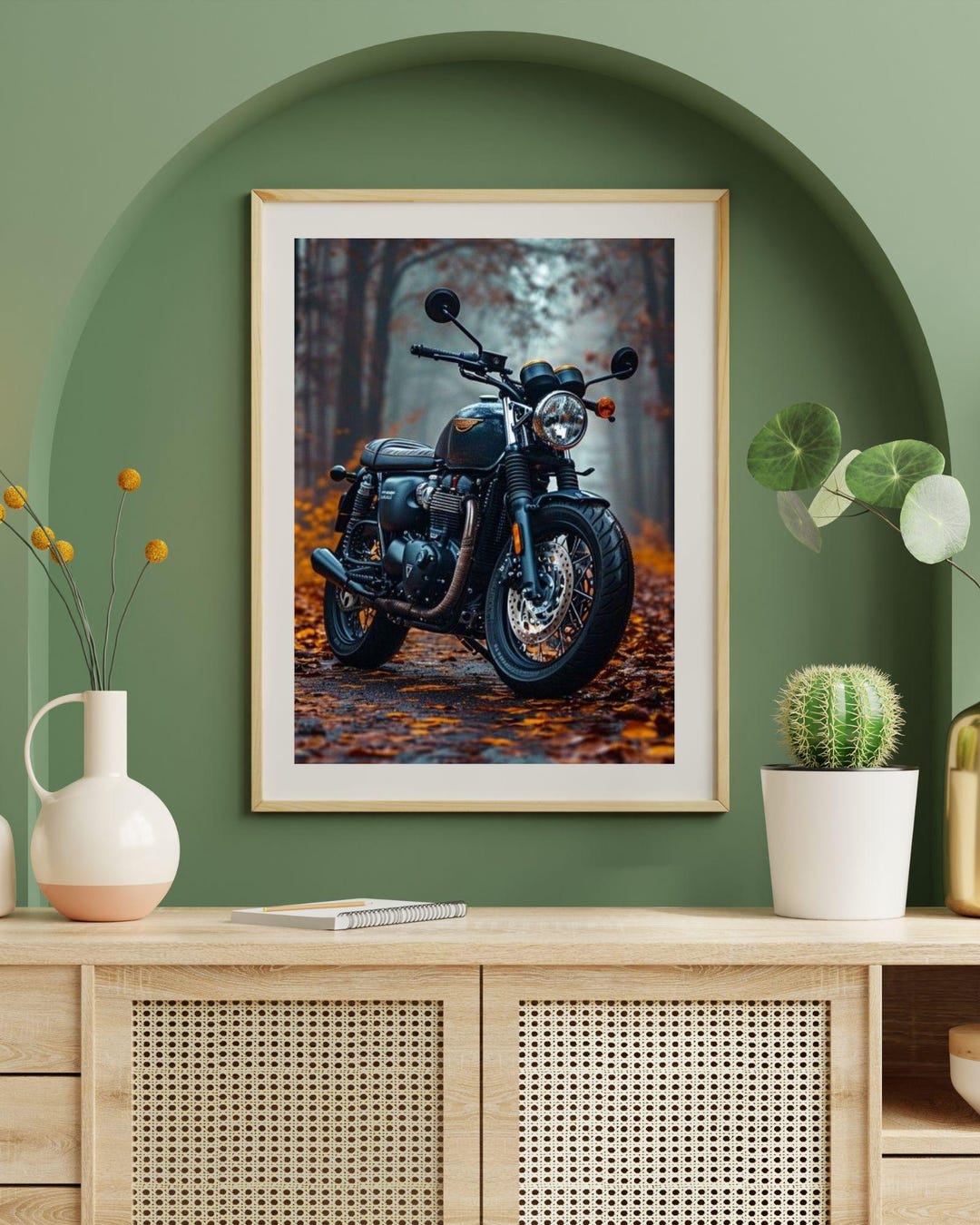 Vintage Motorcycle Art Print | Cinematic Forest Bike Photography ...
