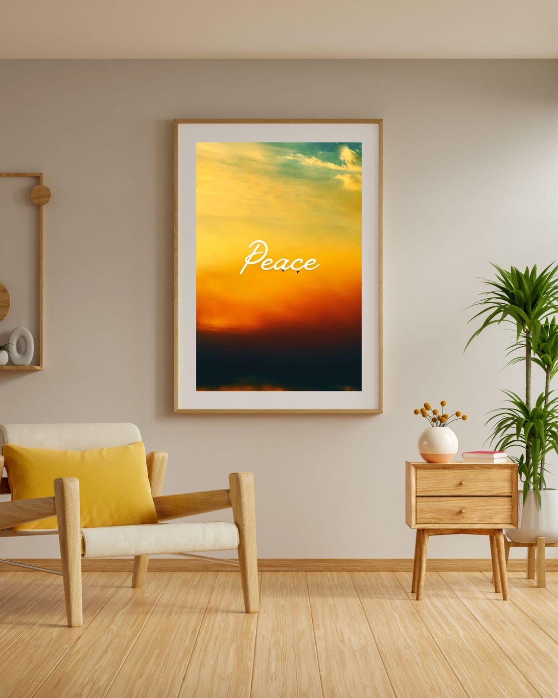 Peace Wall Art Printable, Minimal Sunset Quote Art, Calm Nature Poster ...