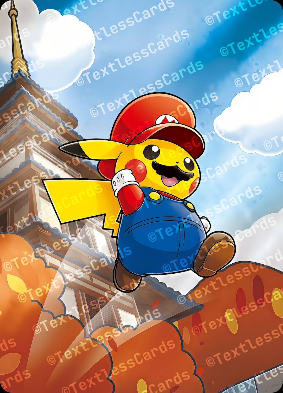 Mario Pikachu Textless Card Borderless | XY-P Promotional Cards 294 ...
