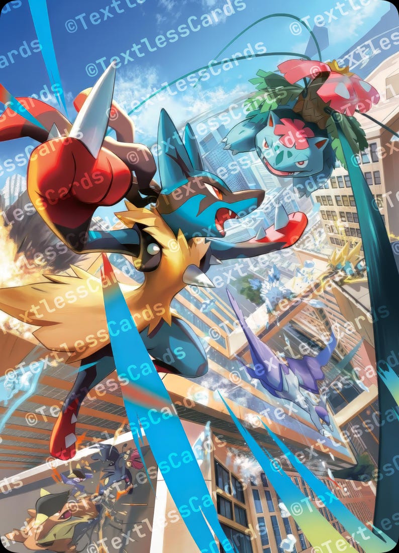 Mega Lucario Ex Textless Card Borderless | Mega Evolutions 179/132 ...