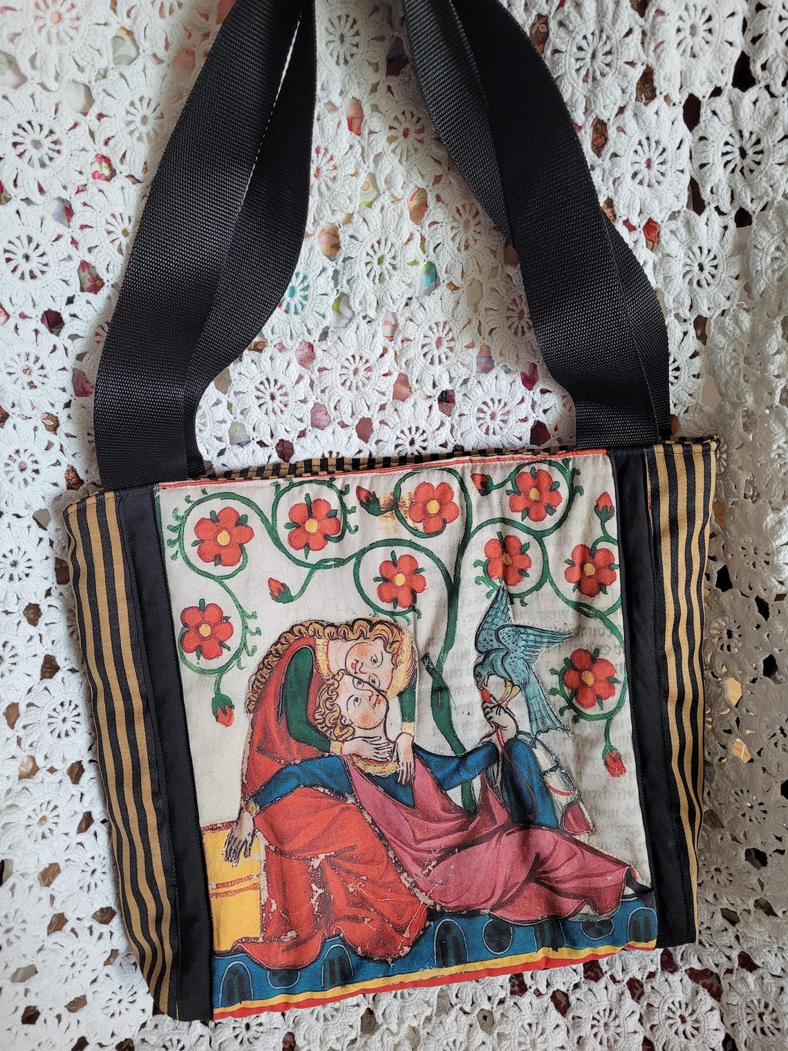 Medieval | Falconry | Codex Manesse Art| Quilted Cotton Renaissance ...