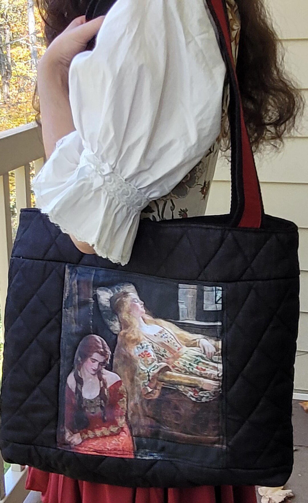 Medieval/ Renaissance/| Pre Raphaelite| Quilted Tote Bag Shoulder Bag ...