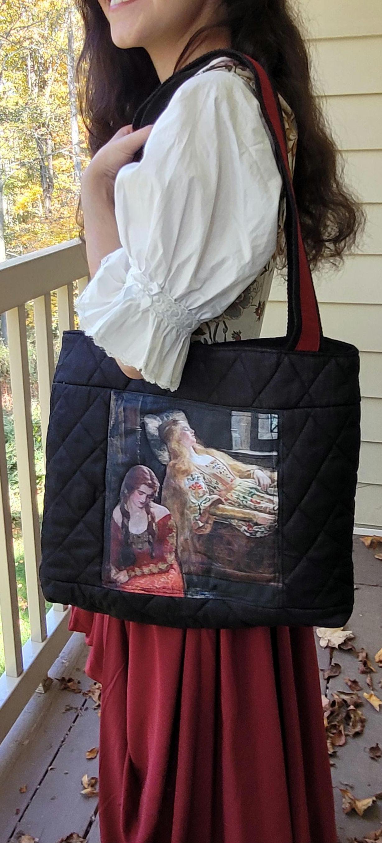 Medieval/ Renaissance/| Pre Raphaelite| Quilted Tote Bag Shoulder Bag ...