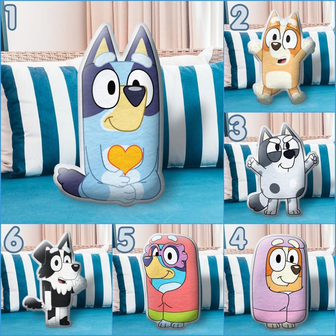 Bluey Plush Pillow Cartoon Dog Body Cushion, Soft Stuffed Throw Pillow ...