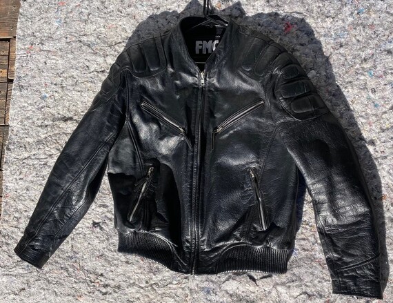 Motorcycle Jacket FMC Black Leather - Etsy