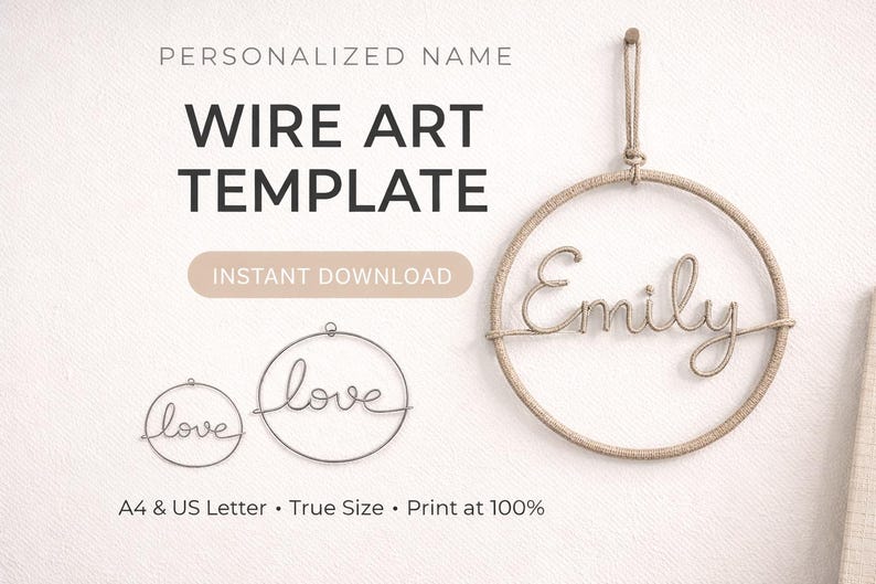 Personalized Name Wire Art Template | Custom DIY Decor (PDF Download ...
