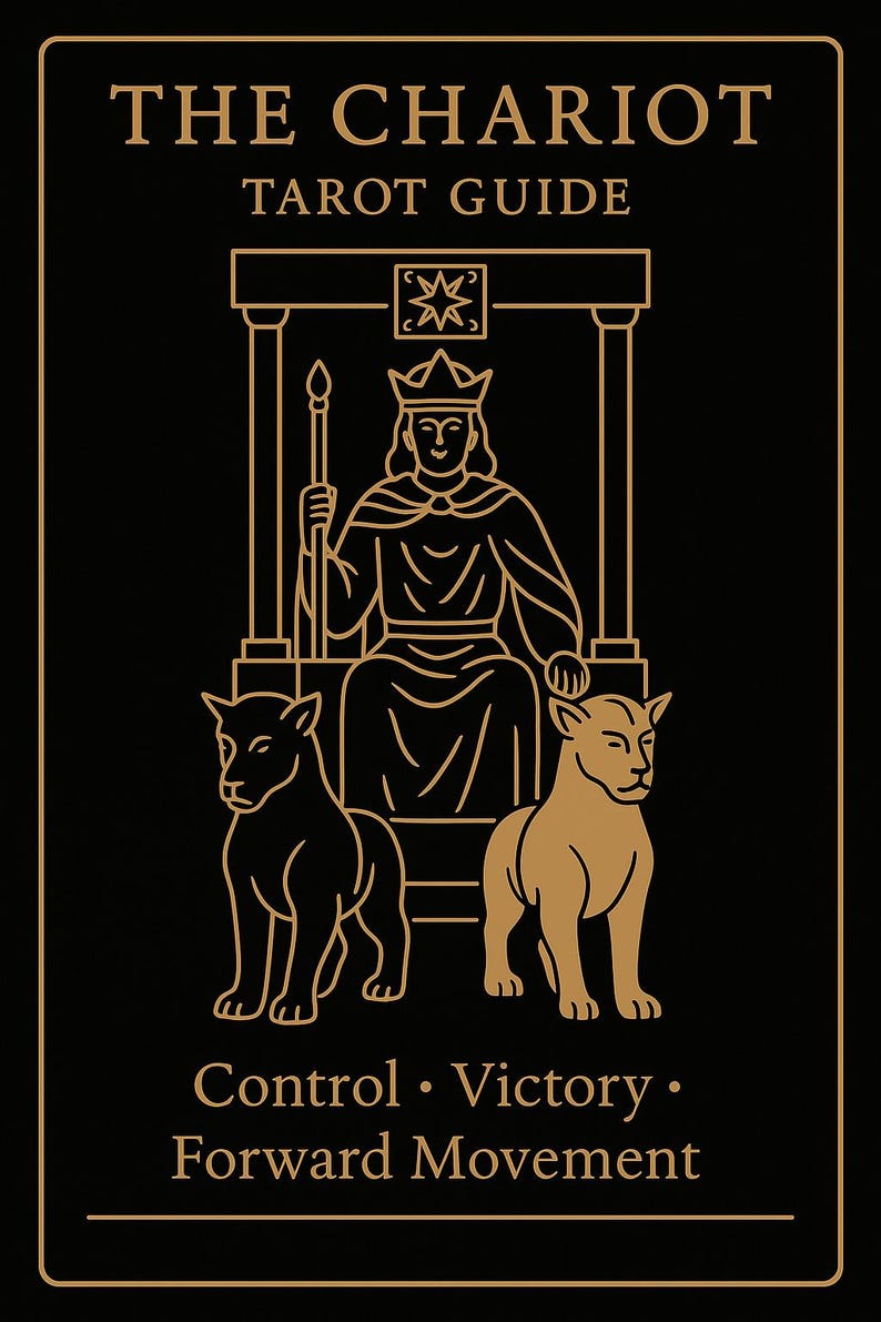The Chariot Tarot Guide Printable | 1-page PDF | Tarot Meaning Sheet ...