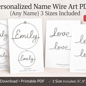 Personalized Name Wire Art Template | Custom DIY Decor (PDF Download ...