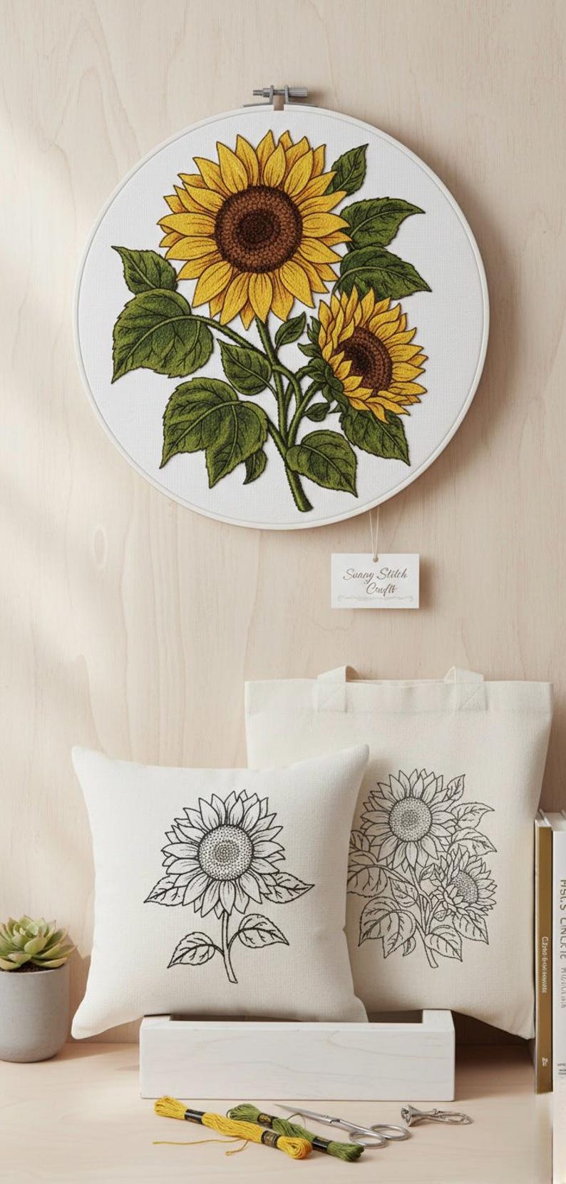 Sunflower Punch Needle Pattern | Beginner Embroidery Design (PDF ...