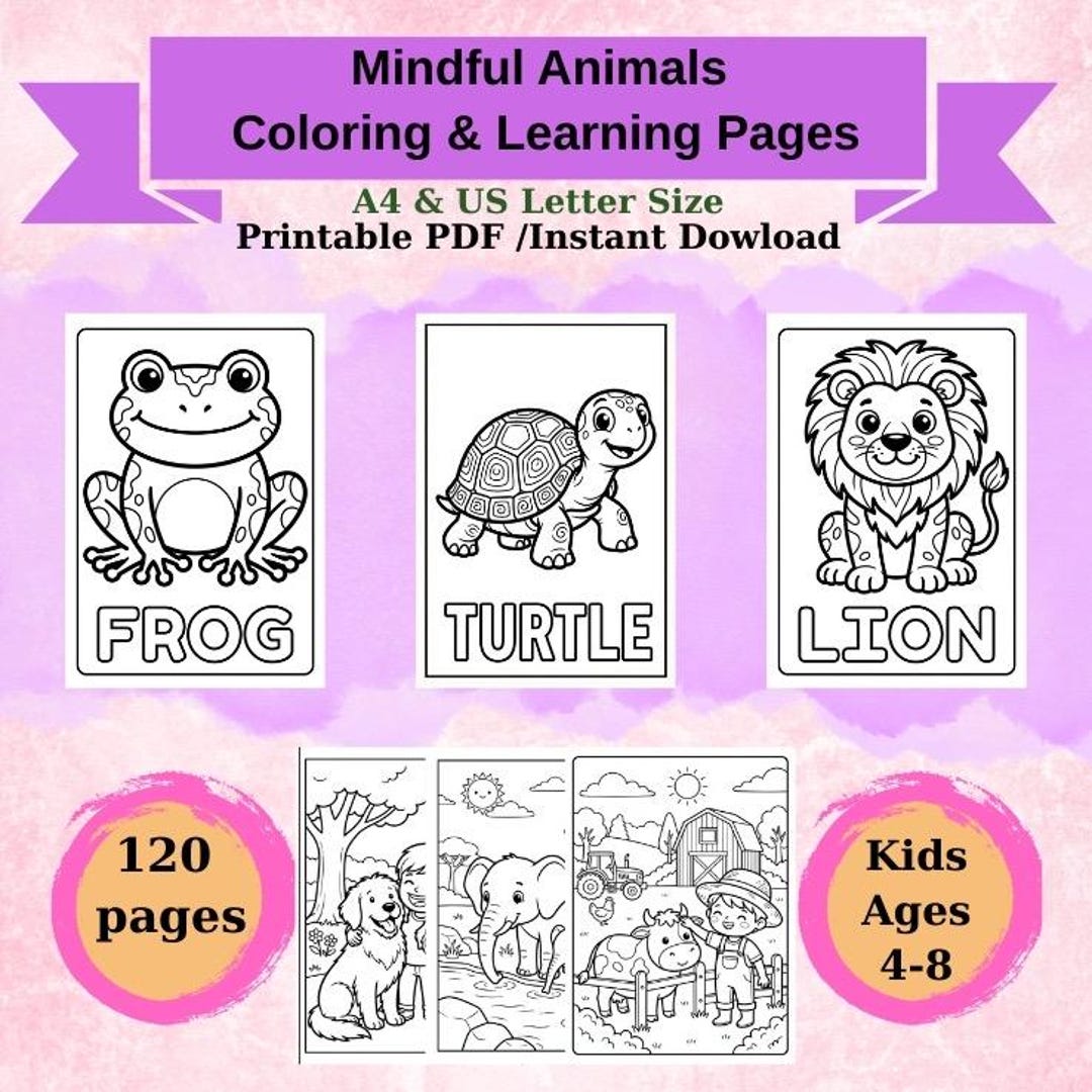 Mega Animal Kindness Coloring Bundle, Pedagogical Values Activity for ...