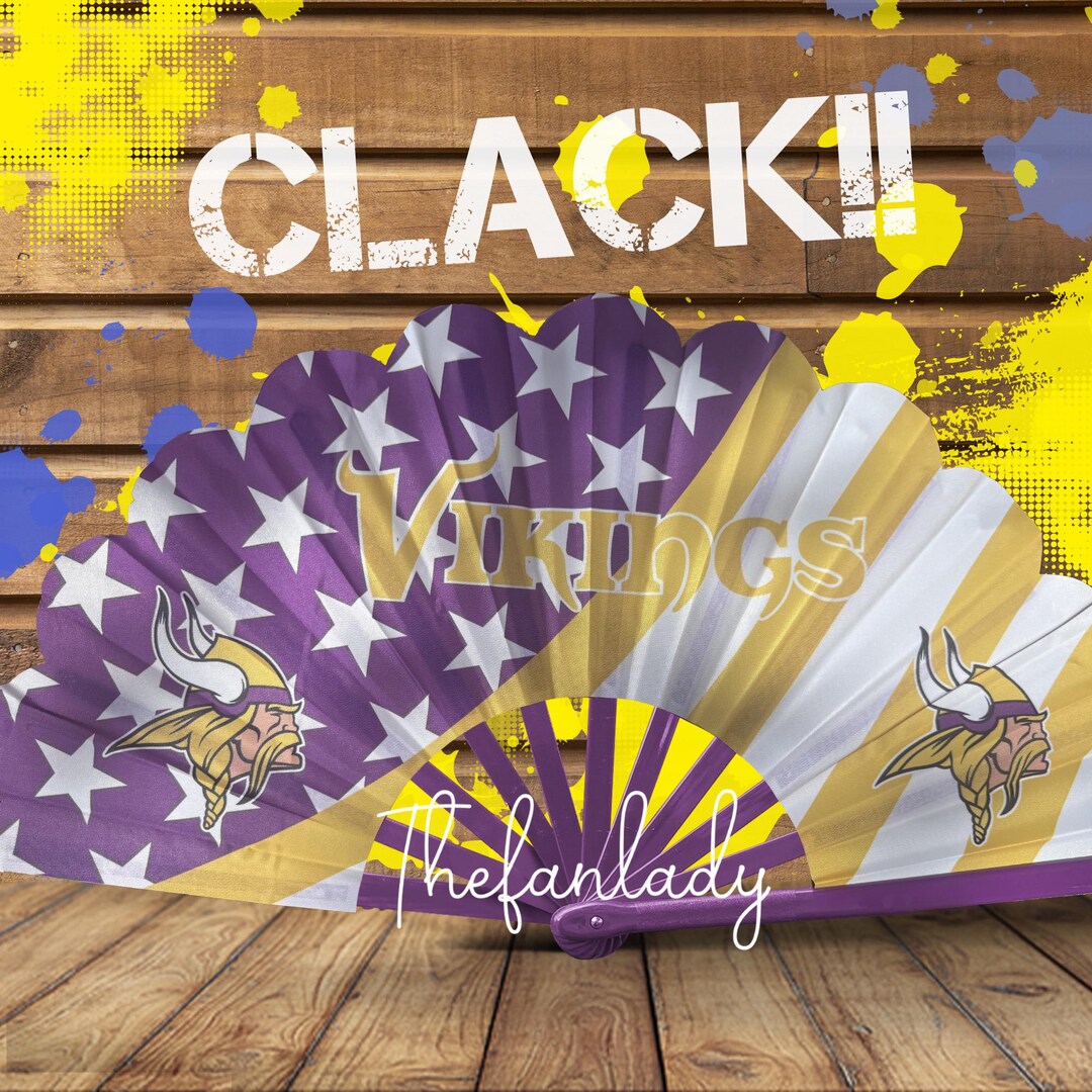 Vikings Clack Fan: NFL Purple and Gold Bamboo Folding Fan - Etsy