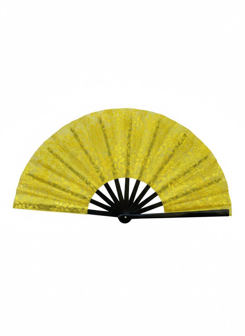 Gold Glitter Clack Fan: Elegant Folding Hand Fan - Etsy