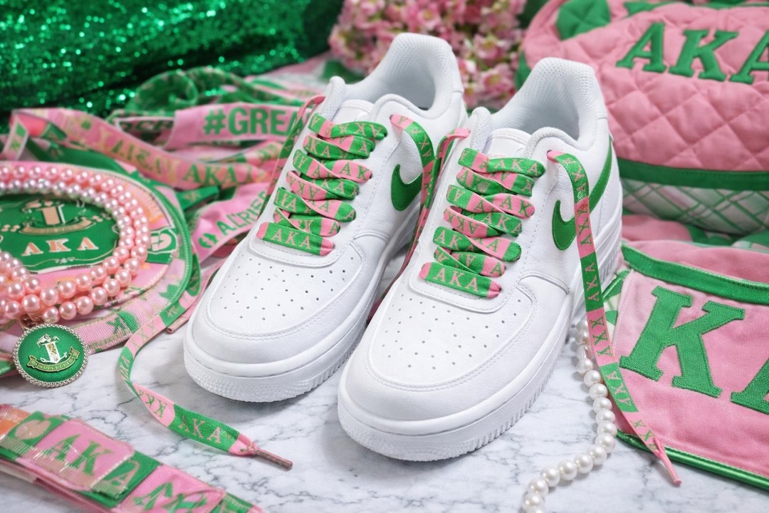 Alpha Kappa Alpha Sorority Shoe Laces AKA Pink Green 125x1.2cm - Etsy