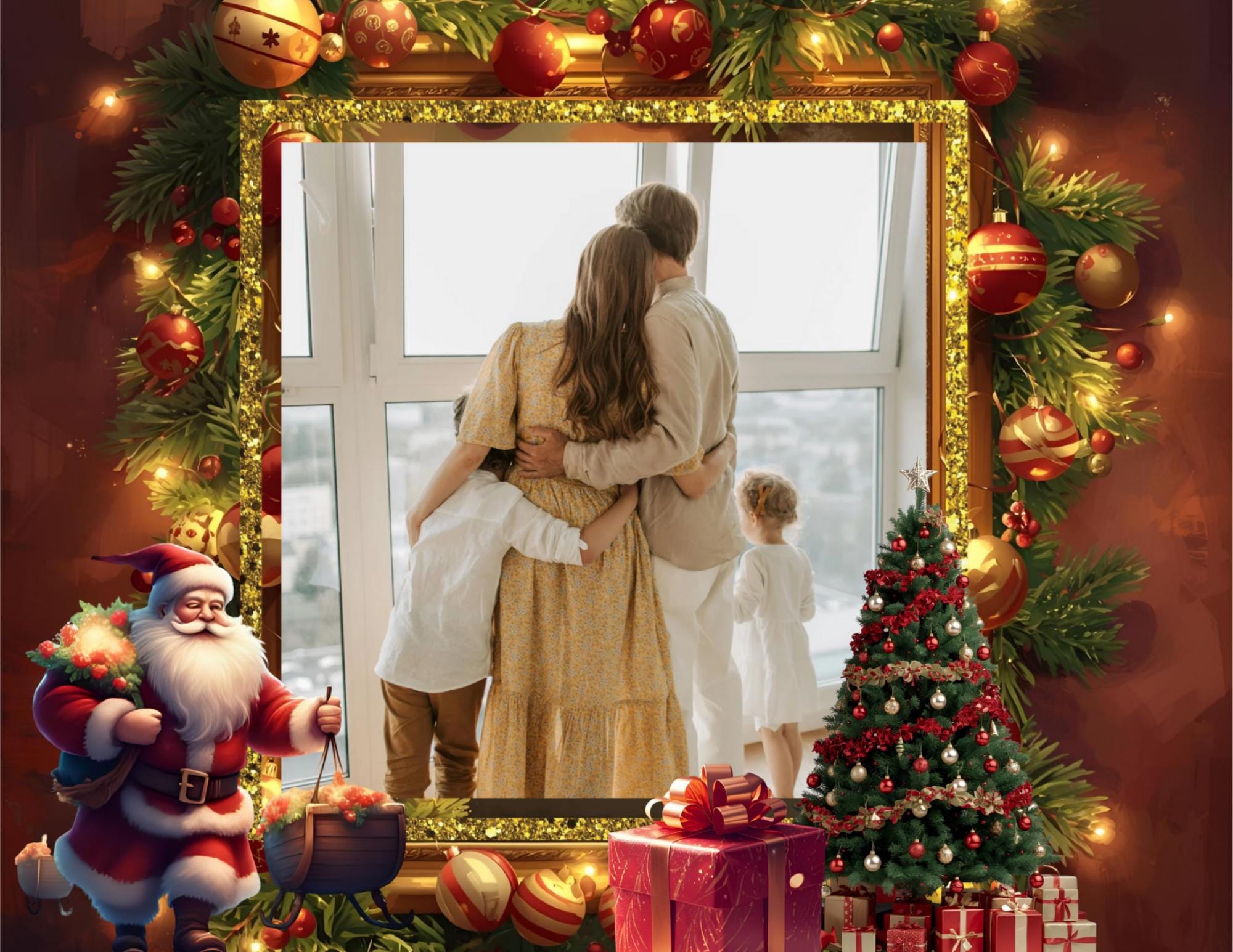 Editable Christmas Family Picture Frame Poster - Etsy