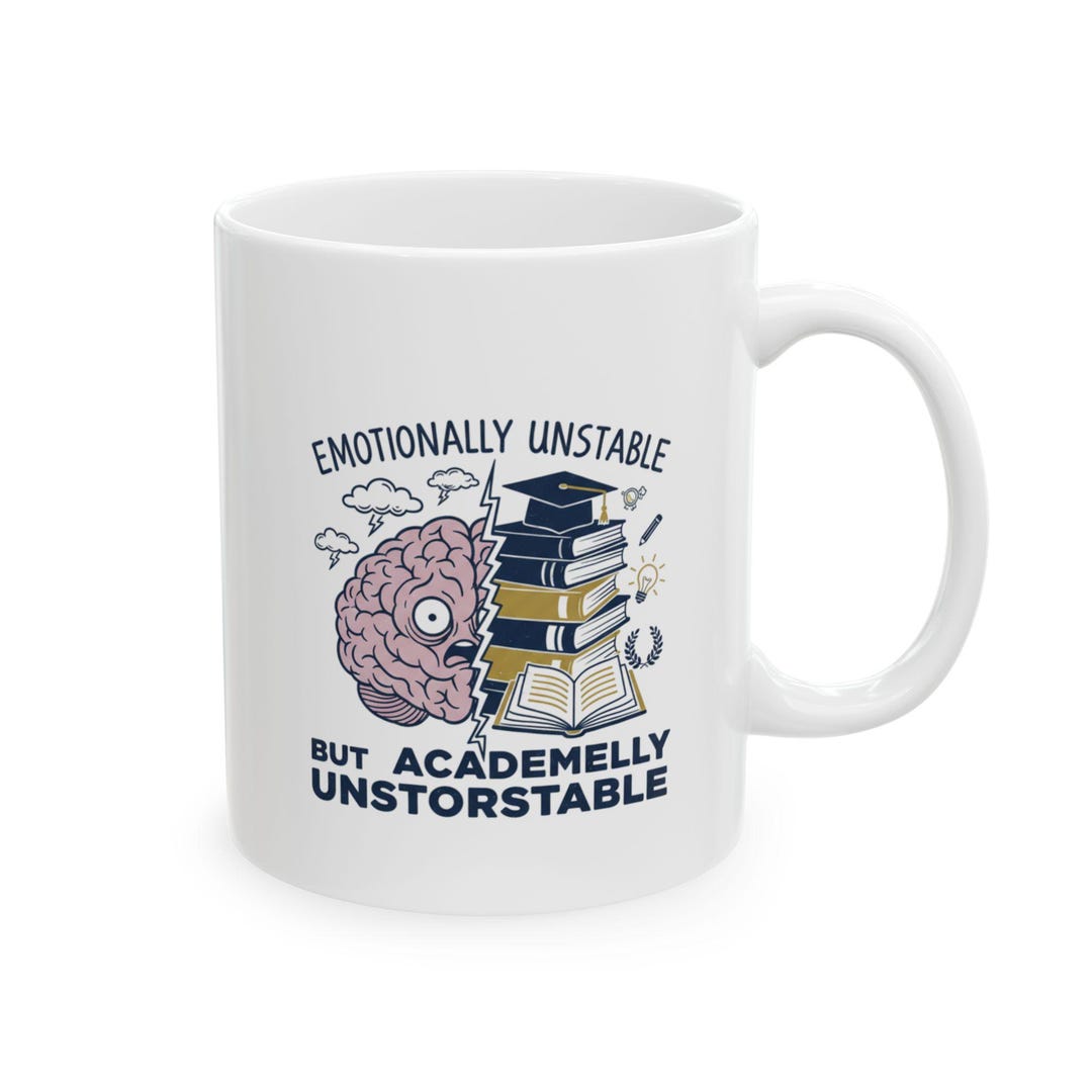 Caffeinated Brain Illustration Mug | Funny Graduation Design - Etsy