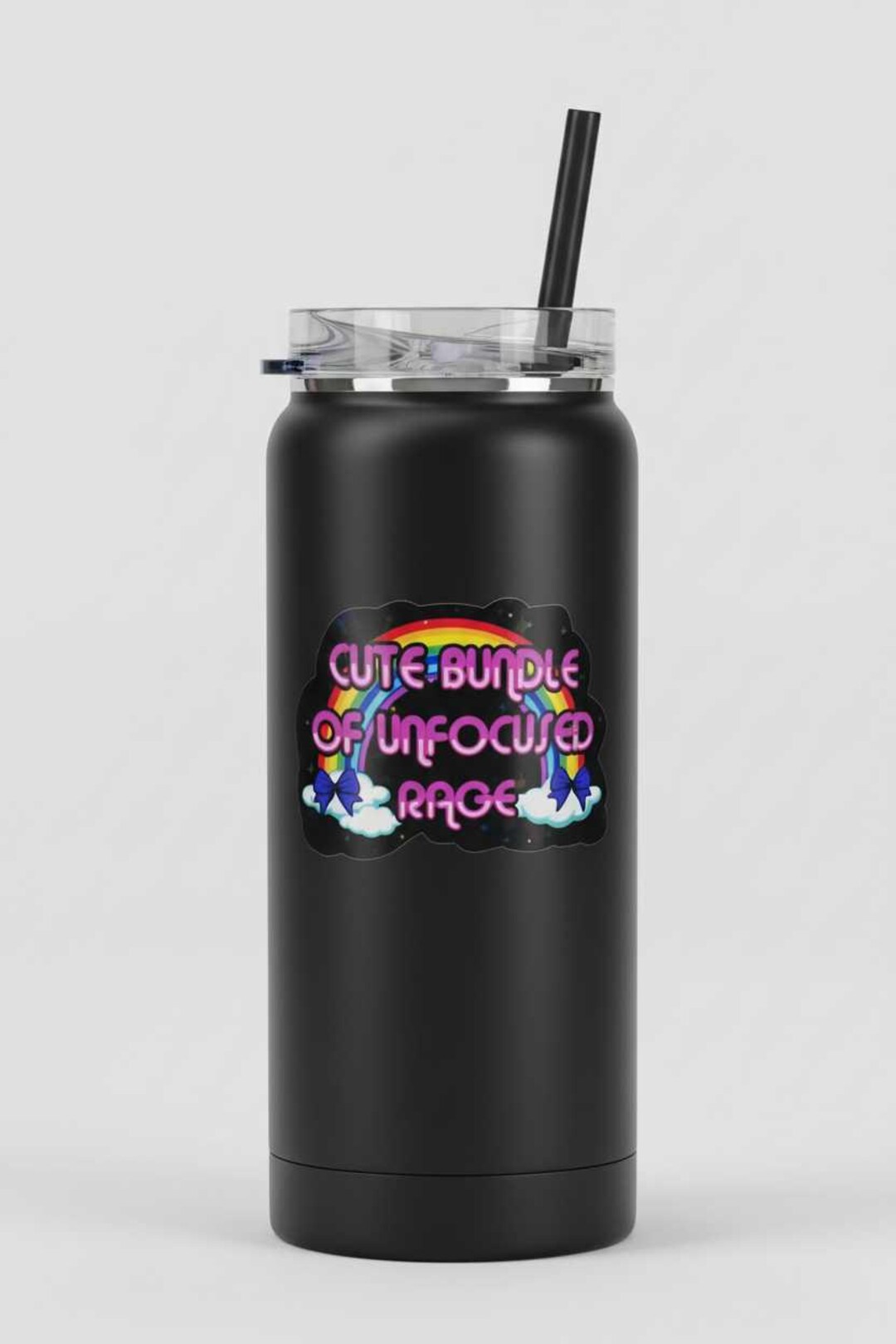 Colorful “cute Bundle of Unfocused Rage” Sticker | Funny Sassy 3.5x2.5 ...