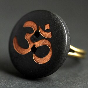 Ohm Ring. Yoga Ring. Om Ring. Meditation Ring. Yoga Jewelry. Adjustable ...