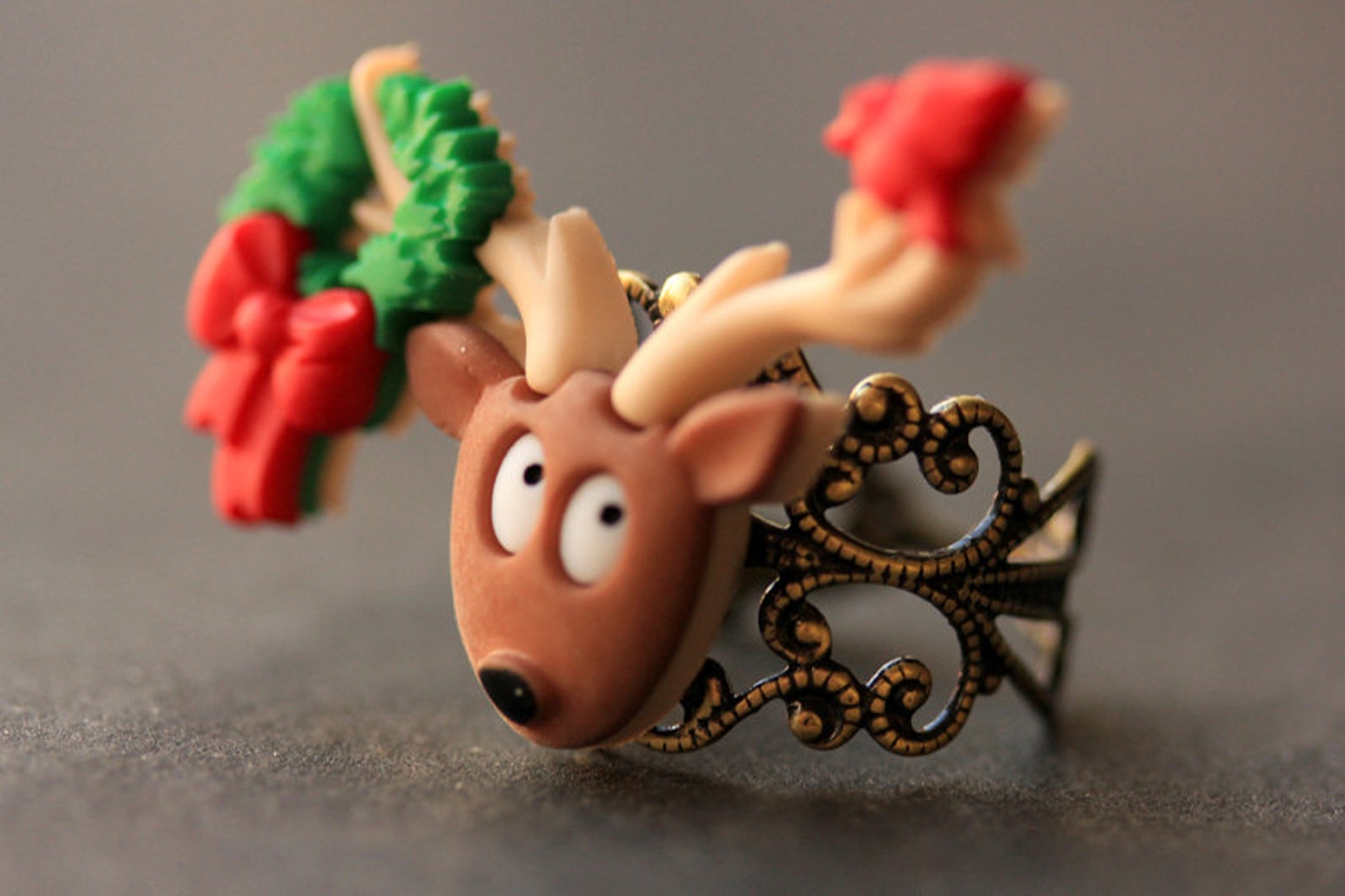 Reindeer Ring. Christmas Ring. Deer Ring. Holiday Jewelry. | Etsy