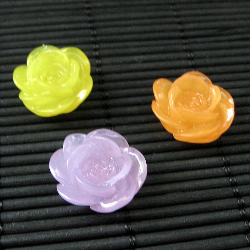 Rose Refrigerator Magnets. Set of Three. Purple, Orange and Yellow ...