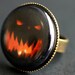 Halloween Ring. Scary Jack O Lantern Face Ring. Graphic Button Ring ...