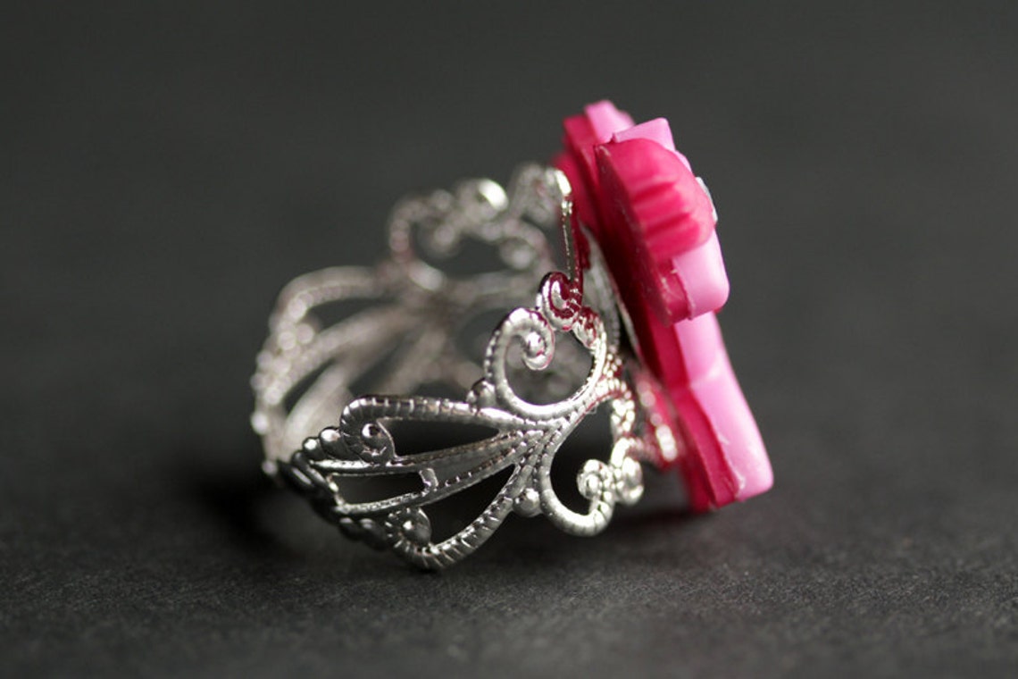 Pink Pony Ring. Pegasus Ring. Pink Horse Ring. Hot Pink Ring. | Etsy