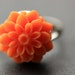 Orange Mum Flower Ring. Orange Chrysanthemum Ring. Orange Flower Ring. Orange Ring. Adjustable ...