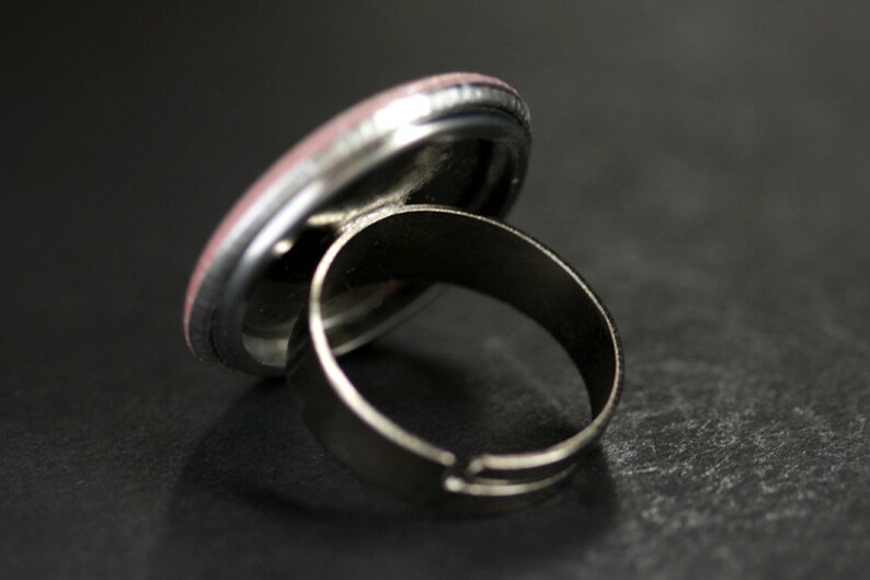 Butterfly Ring. Rose Bush Ring. Nature Ring. Graphic Button Ring. Pink ...