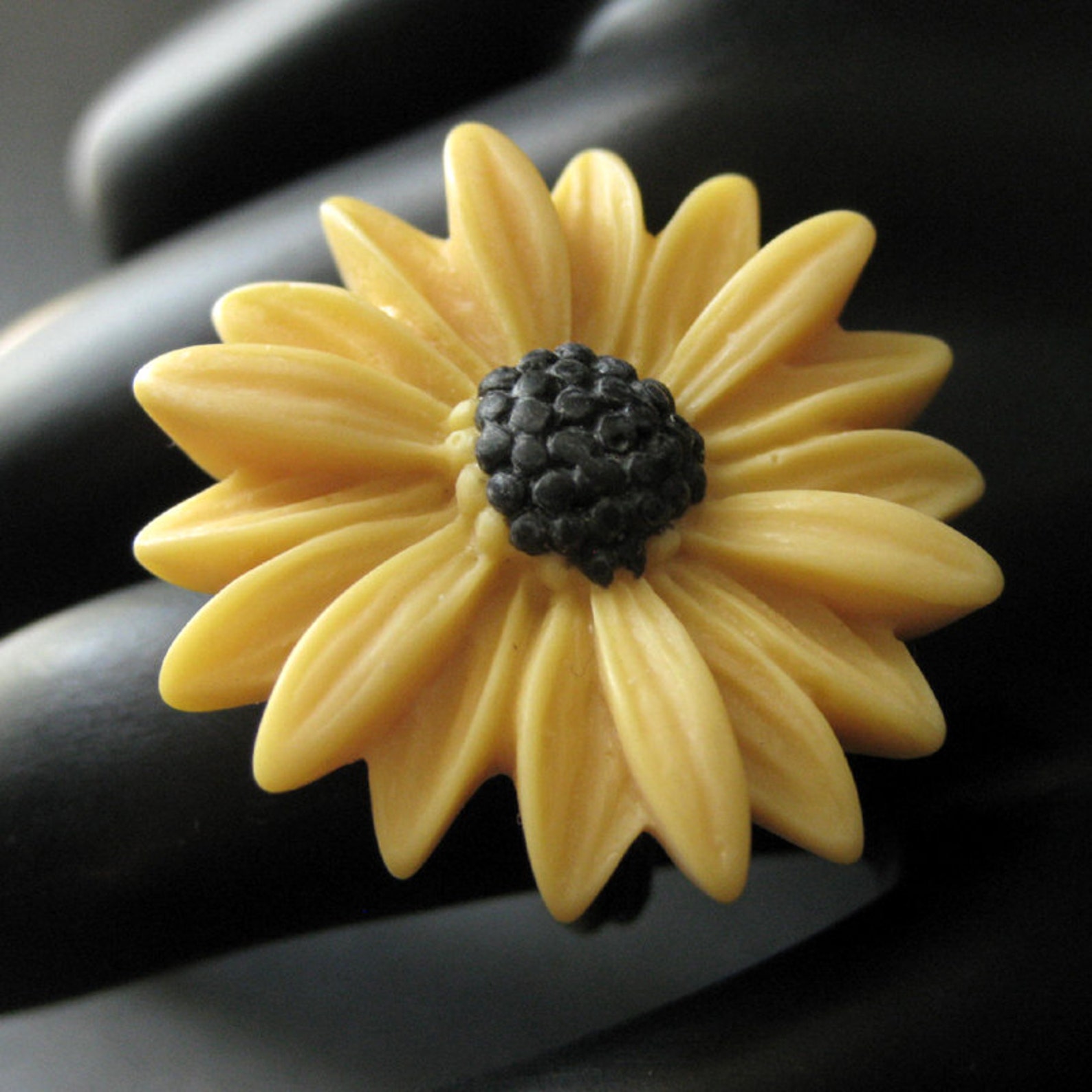 Yellow Sunflower Ring. Yellow Flower Ring. Handmade Ring. Sun Flower ...