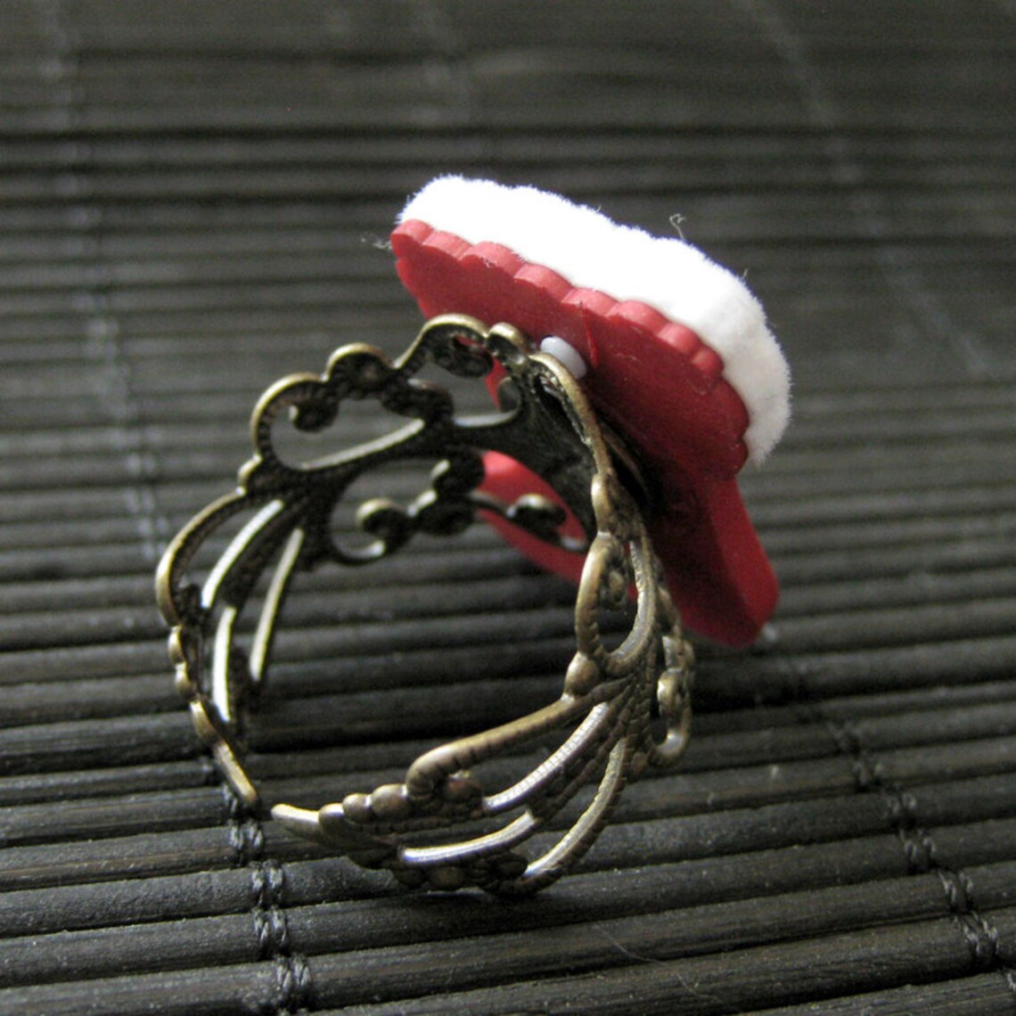 Holiday Ring. Christmas Ring. Stocking Ring With Snowflake. Bronze ...