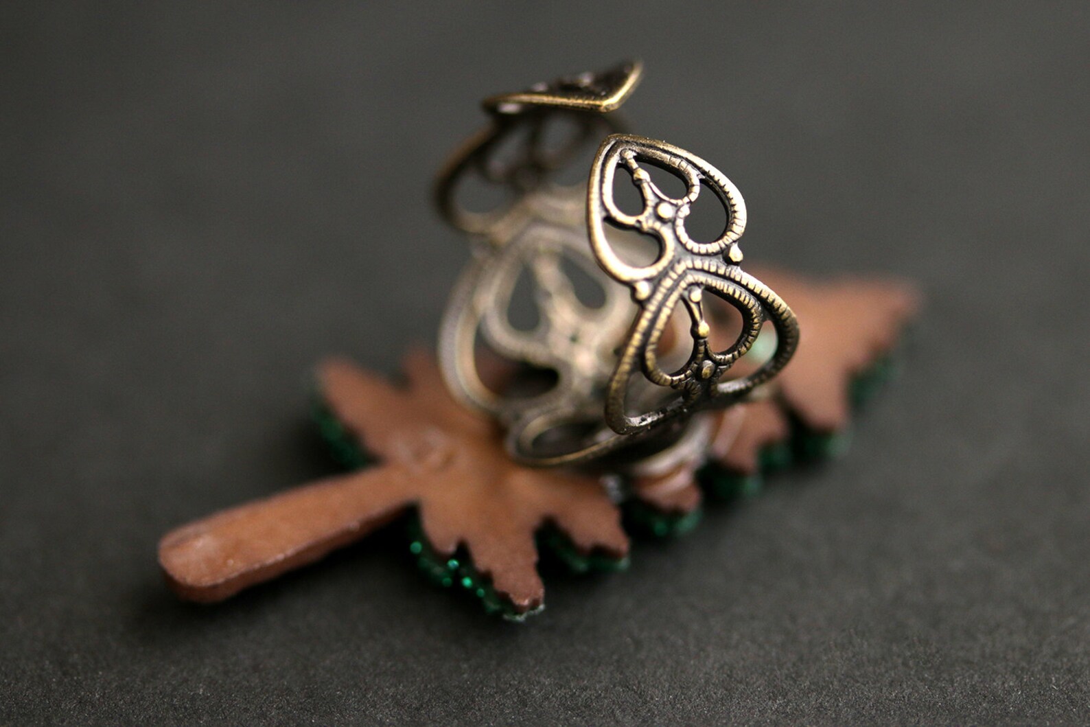 Pine Tree Ring. Glitter Ring. Tall Tree Ring. Statement Ring. - Etsy