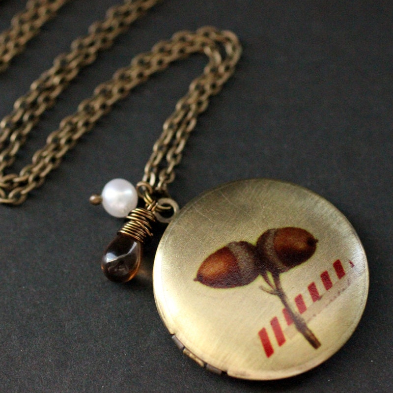 Acorn Necklace. Acorn Locket Necklace. Woodland Necklace. | Etsy