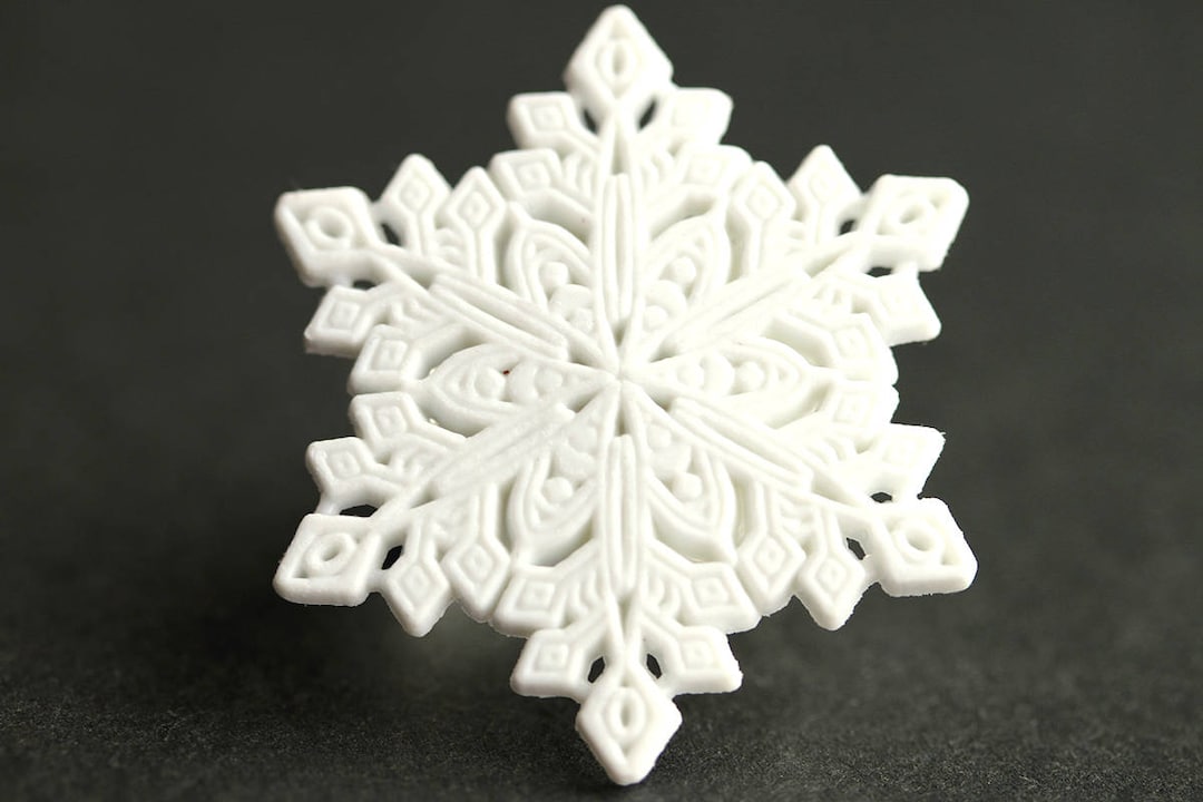 Large Snowflake Ring. White Ring. Snow Flake Ring. Holiday Ring. Snow ...