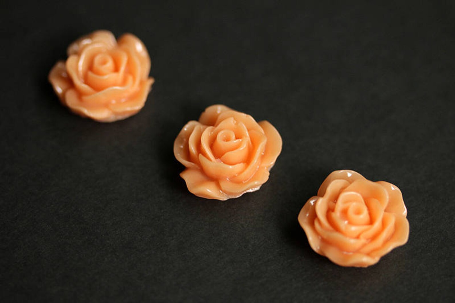 Orange Rose Refrigerator Magnets. Set of Three Rose Magnets. Orange ...