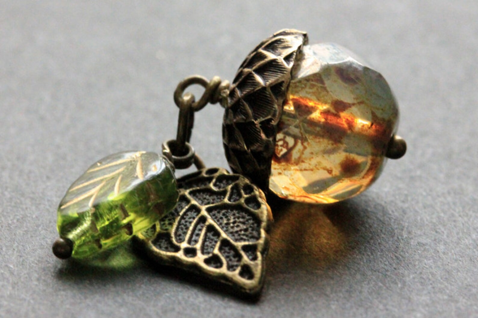 Autumn Frost Acorn Necklace. Crystal Acorn Necklace. Acorn - Etsy