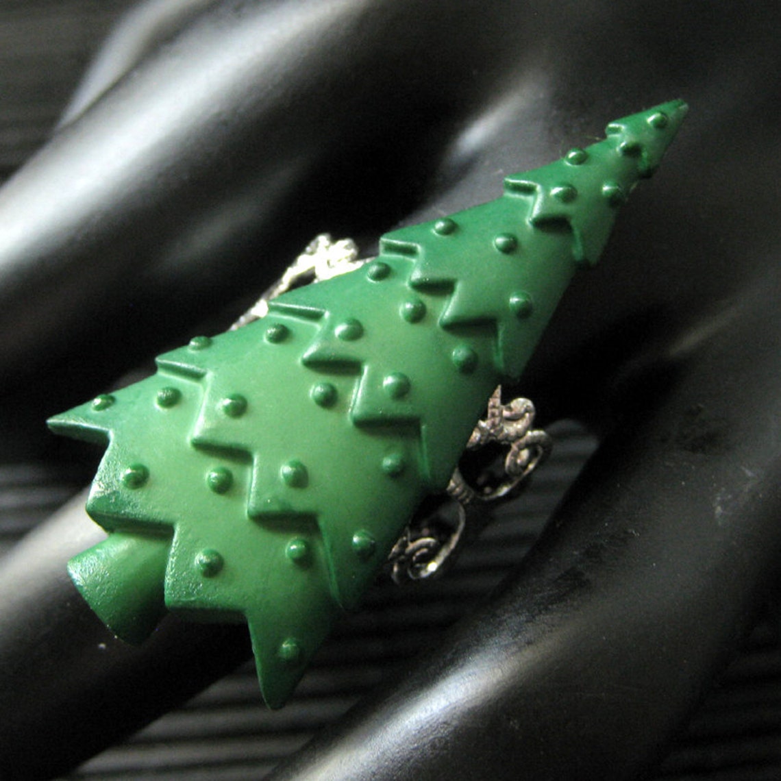 Christmas Tree Ring. Holiday Ring. Christmas Ring. Silver Filigree ...