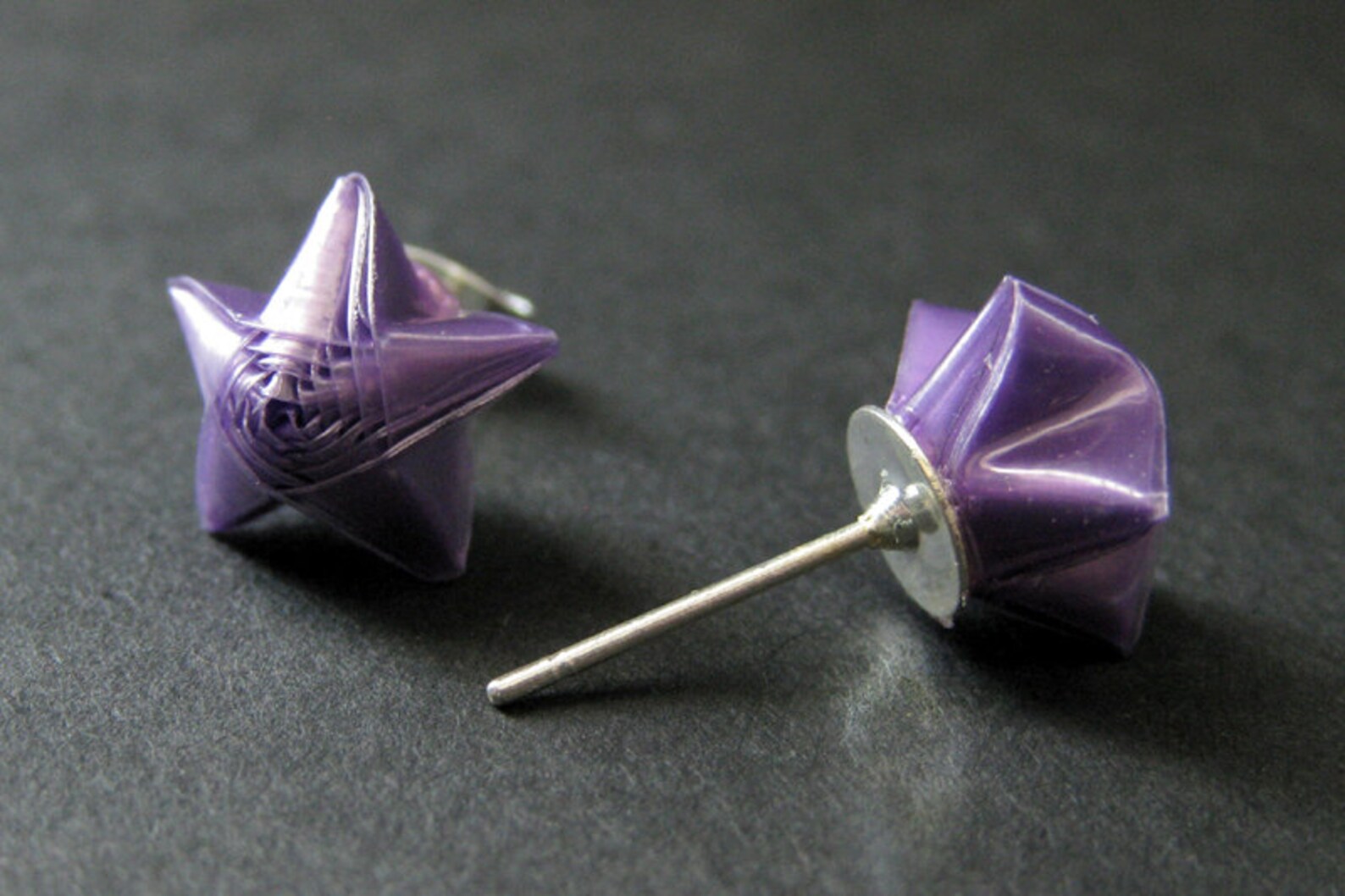 Purple Origami Star Earrings. Purple Star Earrings. Origami - Etsy