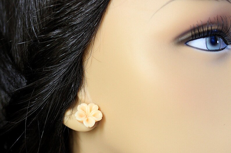 Apricot Flower Earrings. Apricot Earrings. Silver Post | Etsy