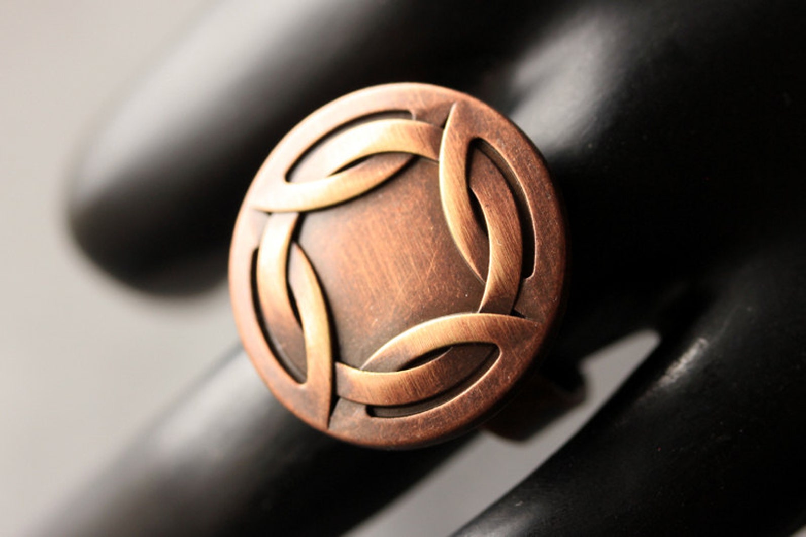 Copper Celtic Knot Ring. Button Ring. Copper Ring. Adjustable Ring ...