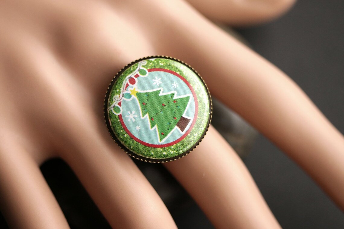 Winter Solstice Ring. Christmas Ring. Yule Tree Ring. Holiday Jewelry ...