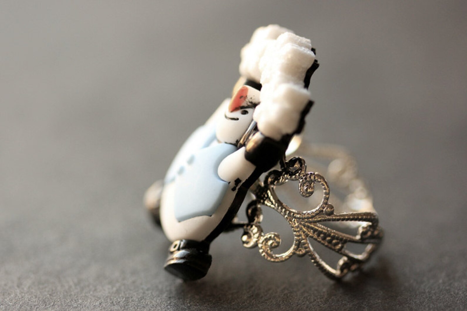 Snowman Ring. Winter Ring. Snowflake Ring. Holiday Ring. - Etsy