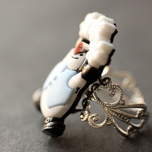 Snowman Ring. Winter Ring. Snowflake Ring. Holiday Ring. Adjustable ...