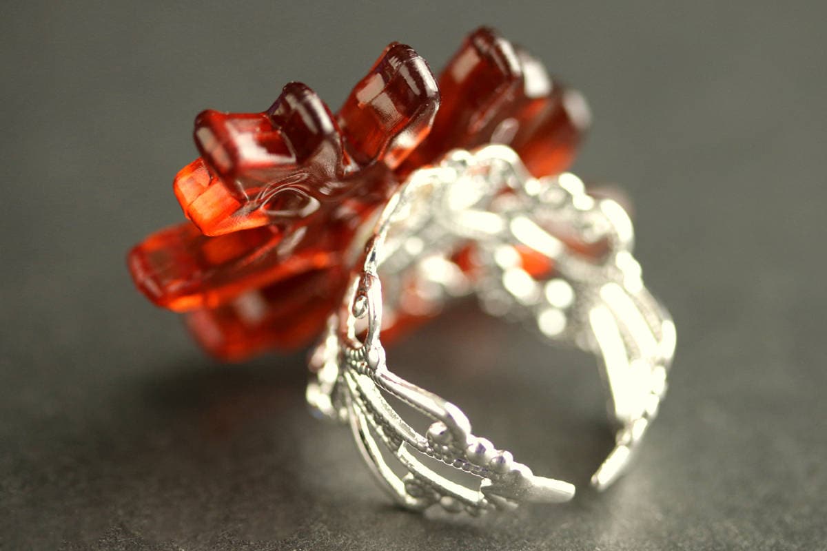 Brown Oak Leaf Ring. Autumn Leaf Ring. Fall Leaves Filigree | Etsy